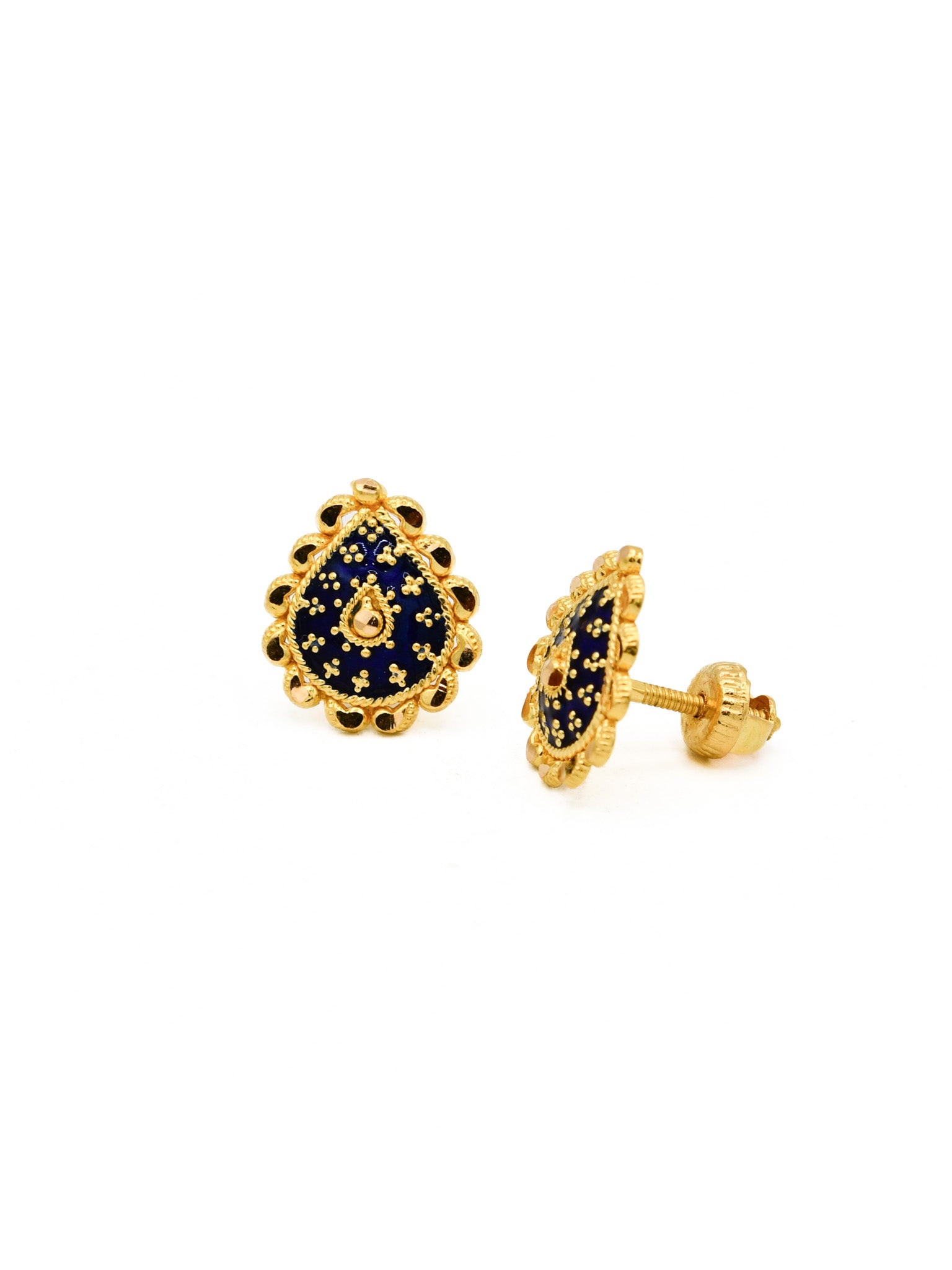 22ct Gold Minakari Stud Earrings – Roop Darshan