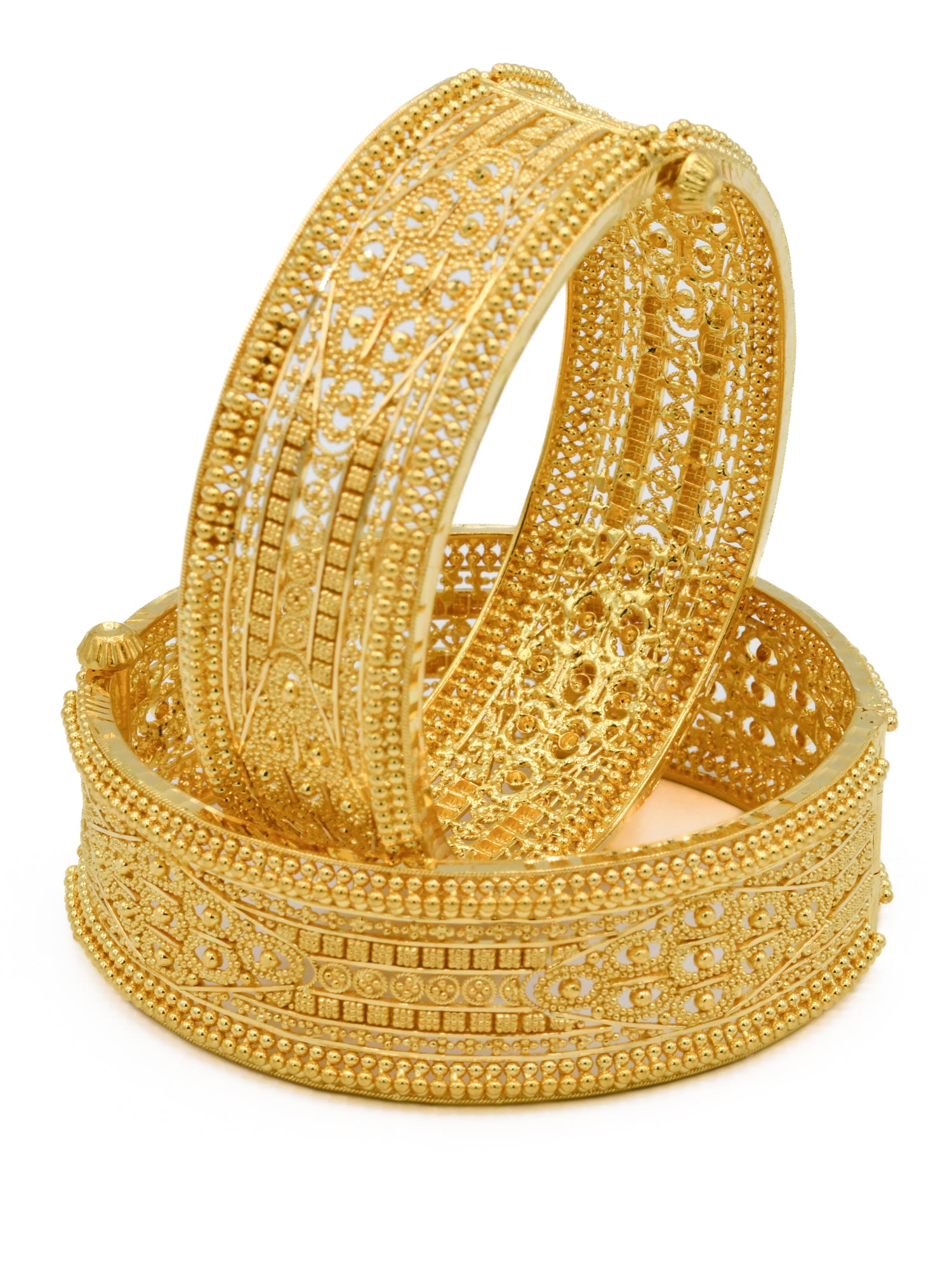 22ct Gold Pair Screw Patta Bangle – Roop Darshan