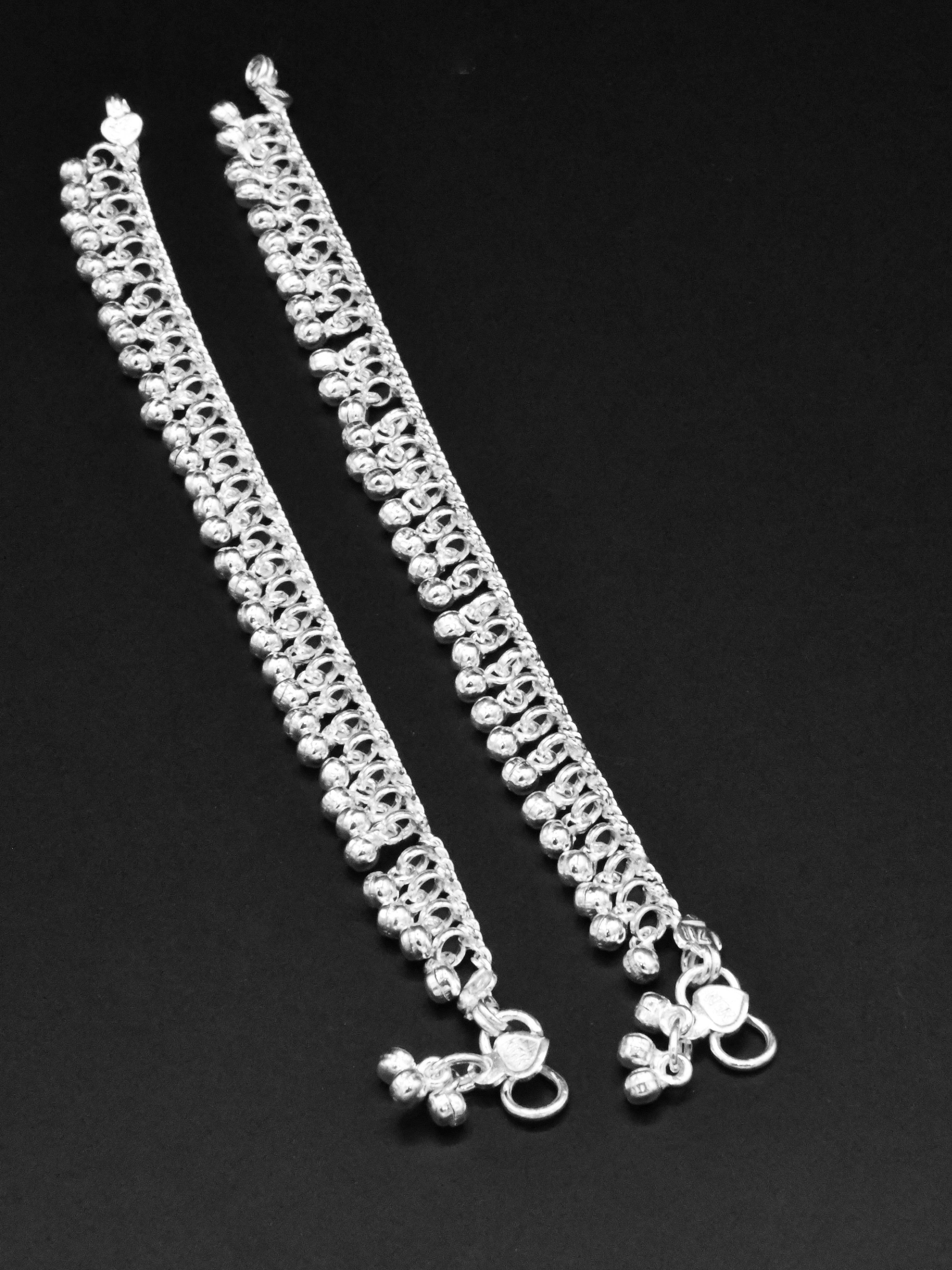 Silver 2 Piece Anklets – Roop Darshan