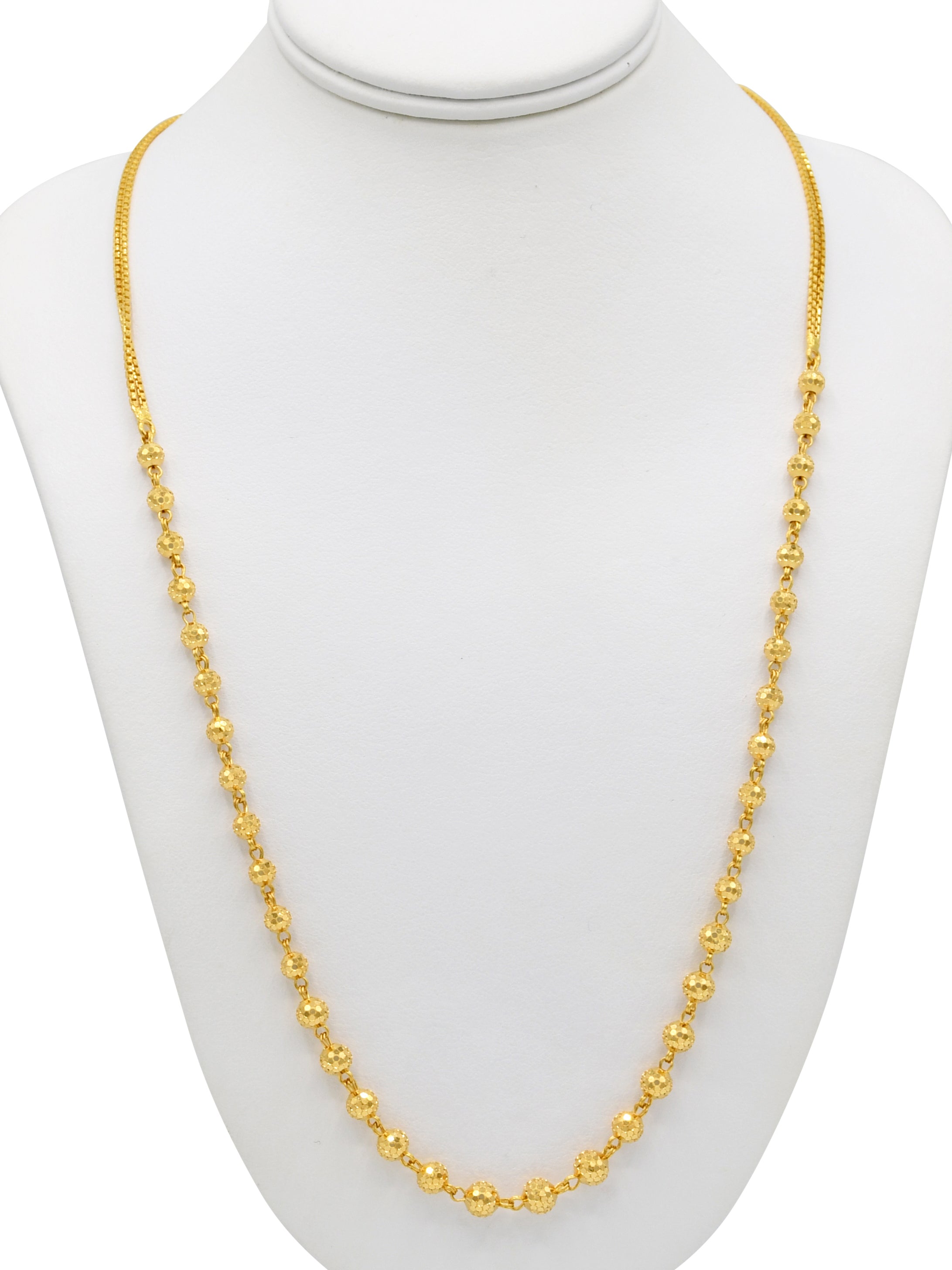 22ct Gold Ball Fancy Chain – Roop Darshan