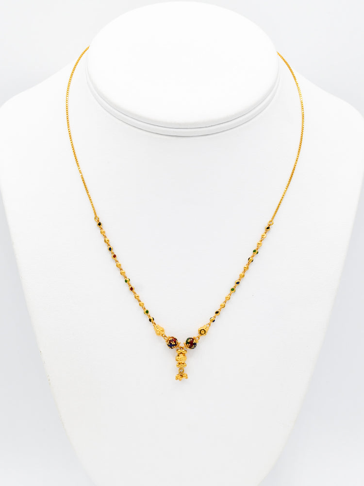 22ct Gold Mina Ball Fancy Chain – Roop Darshan
