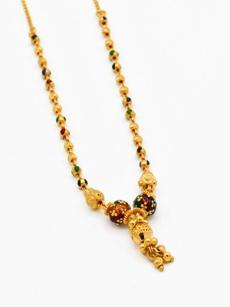 22ct Gold Mina Ball Fancy Chain – Roop Darshan