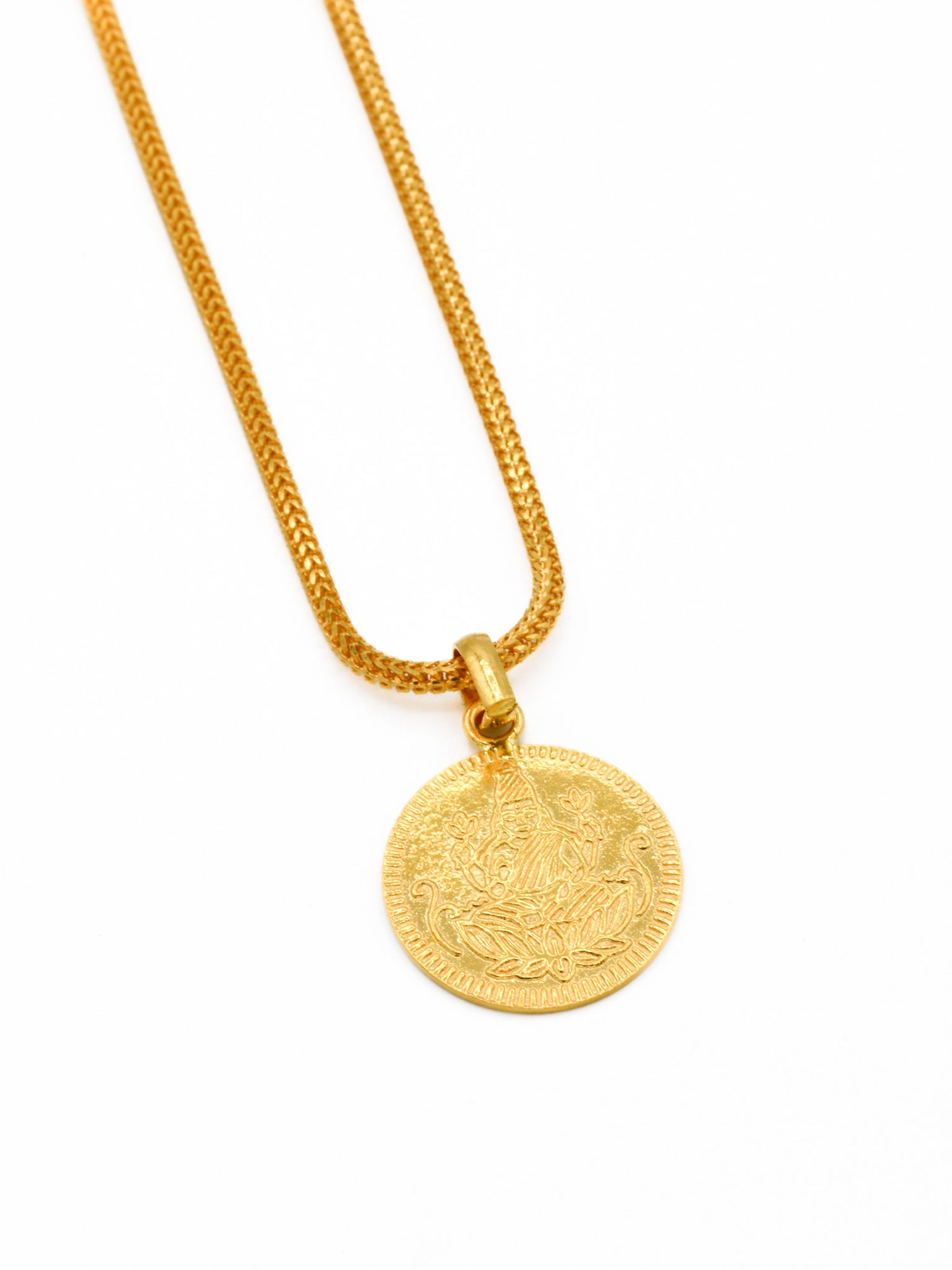 22ct Gold Laxmi Coin Pendant | Roop Darshan