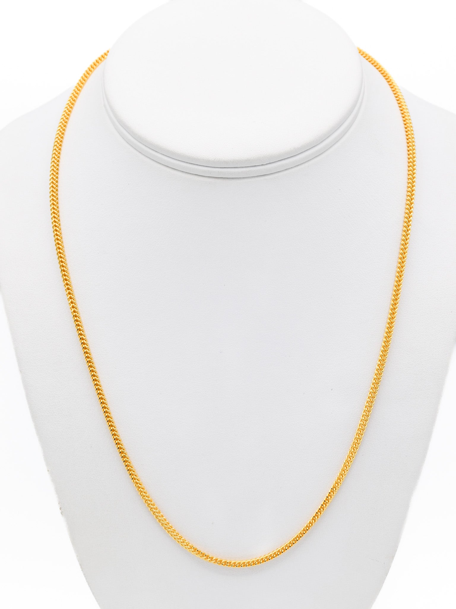 22ct Gold Hollow Fox Tail Chain - 50 cm – Roop Darshan