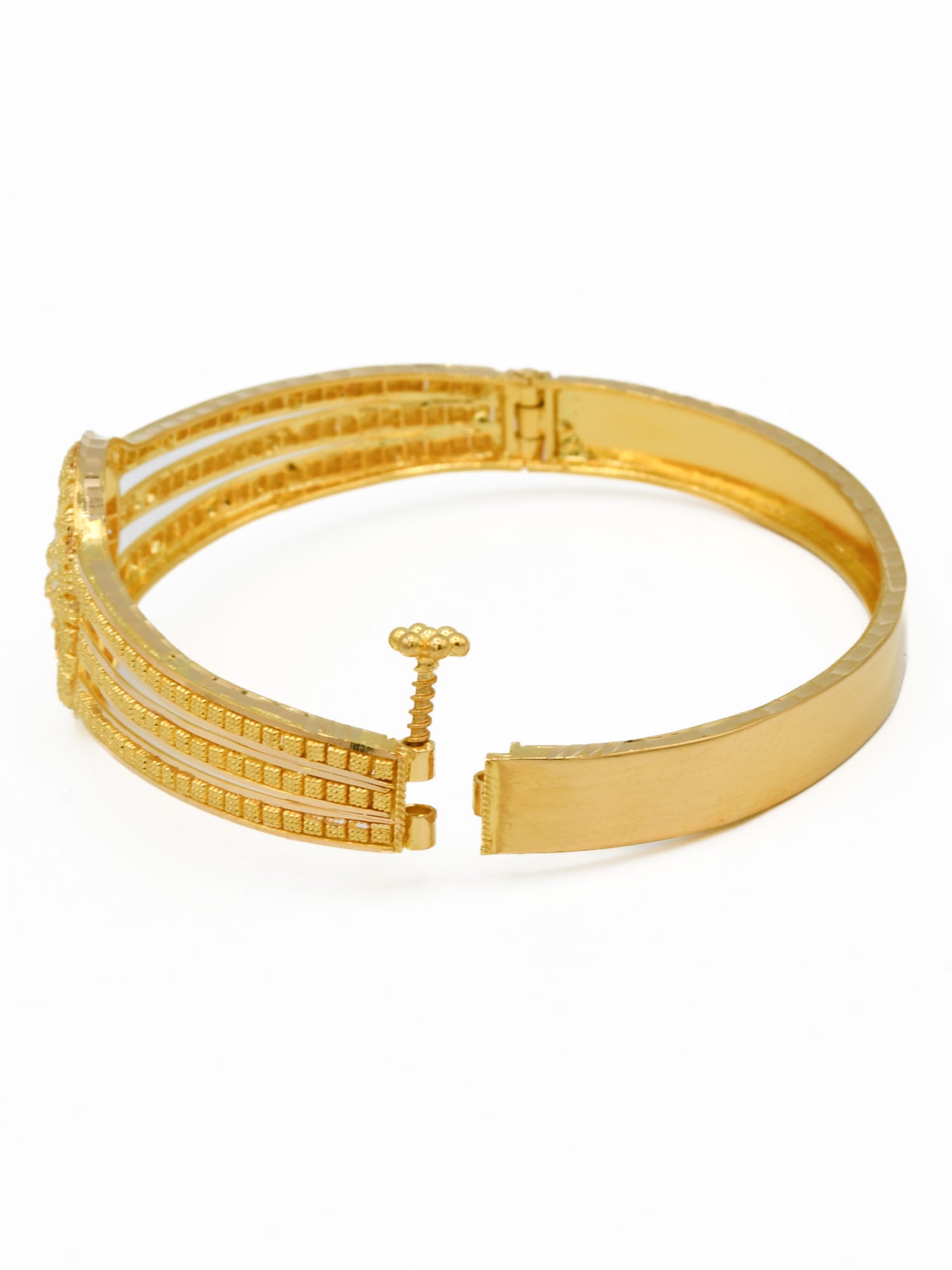 22ct Gold Ladies Screw Bangle – Roop Darshan