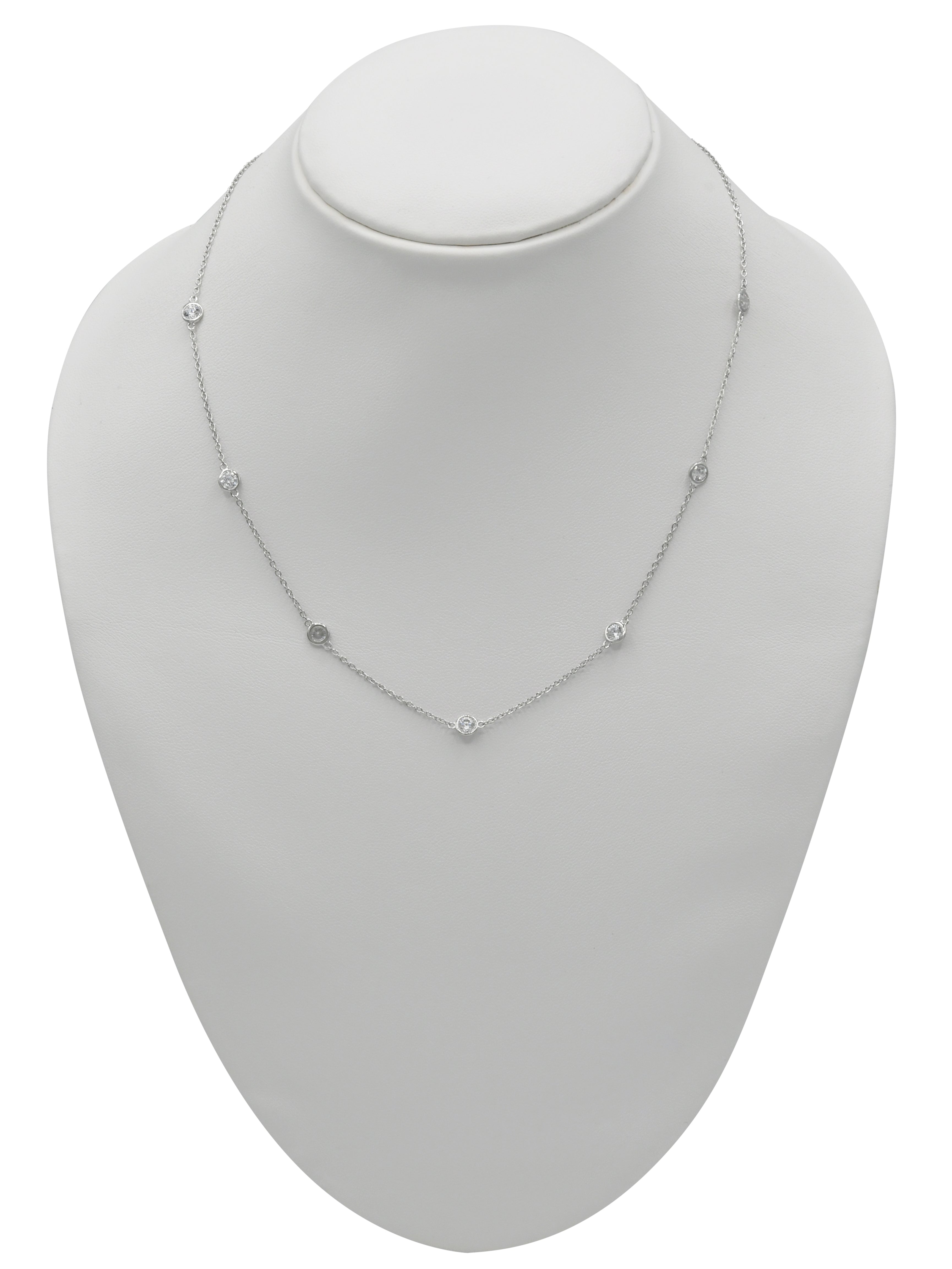 Sterling Silver CZ Necklace – Roop Darshan